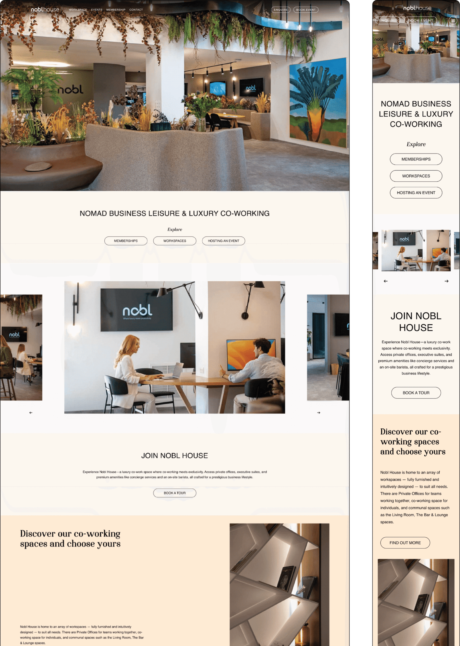 #06 Nobl House Luxury Co-working Website | UX/UI Design